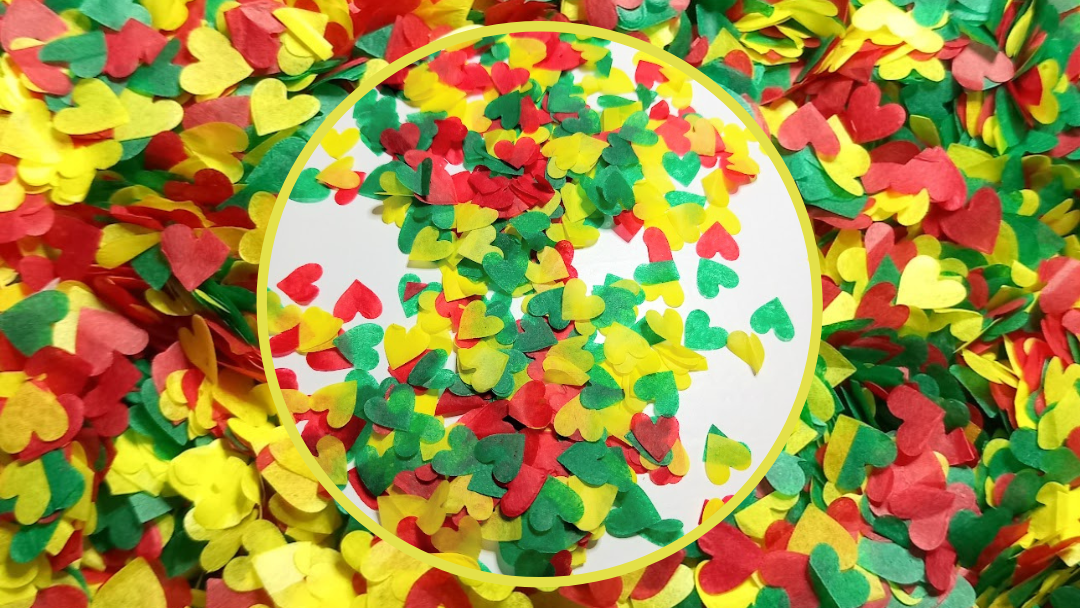 Biodegradable Wedding Confetti - Red, Yellow, Dark Green – Pantaloons ...